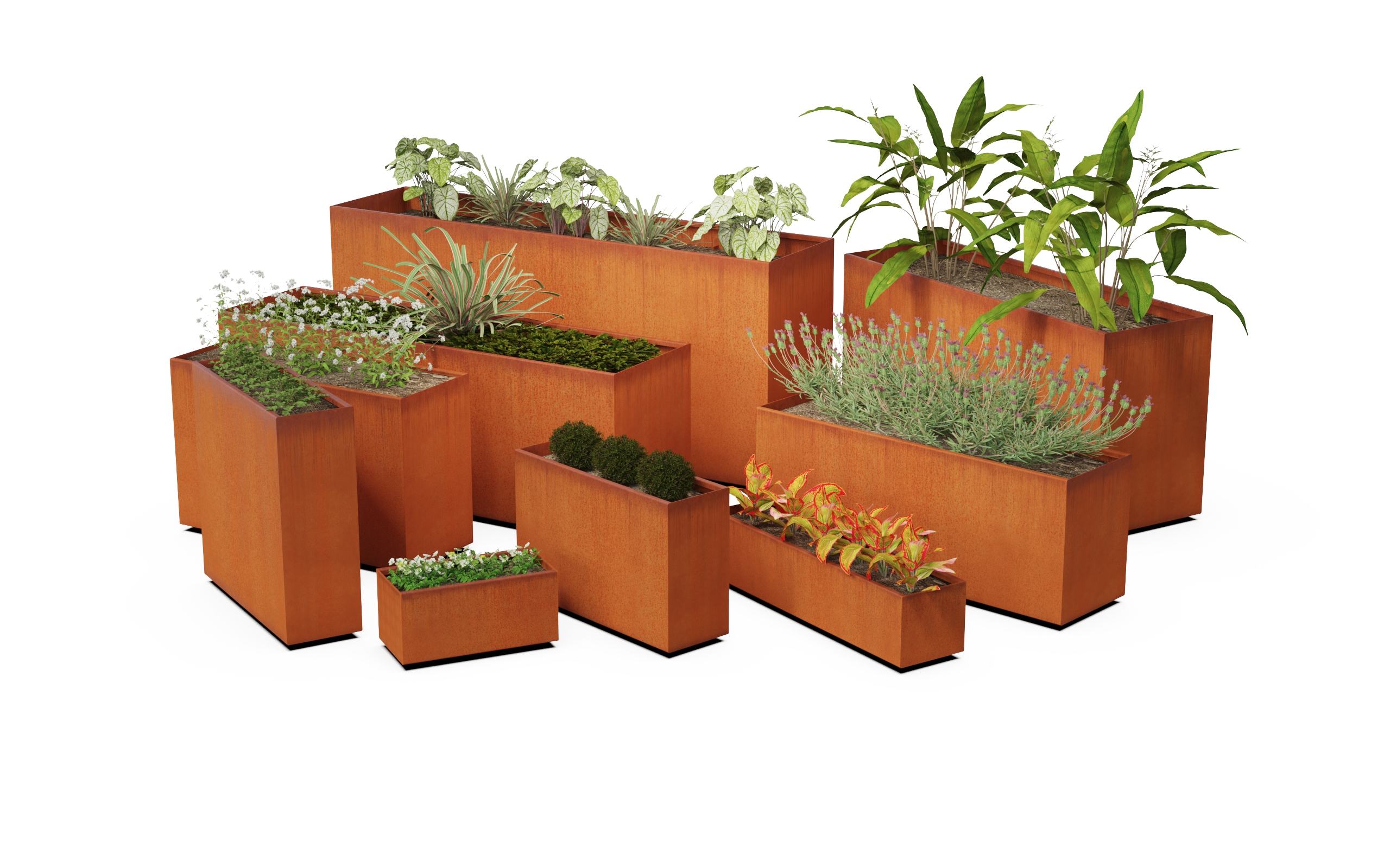 Corten Steel Rectangular Planter | PlanterCraft